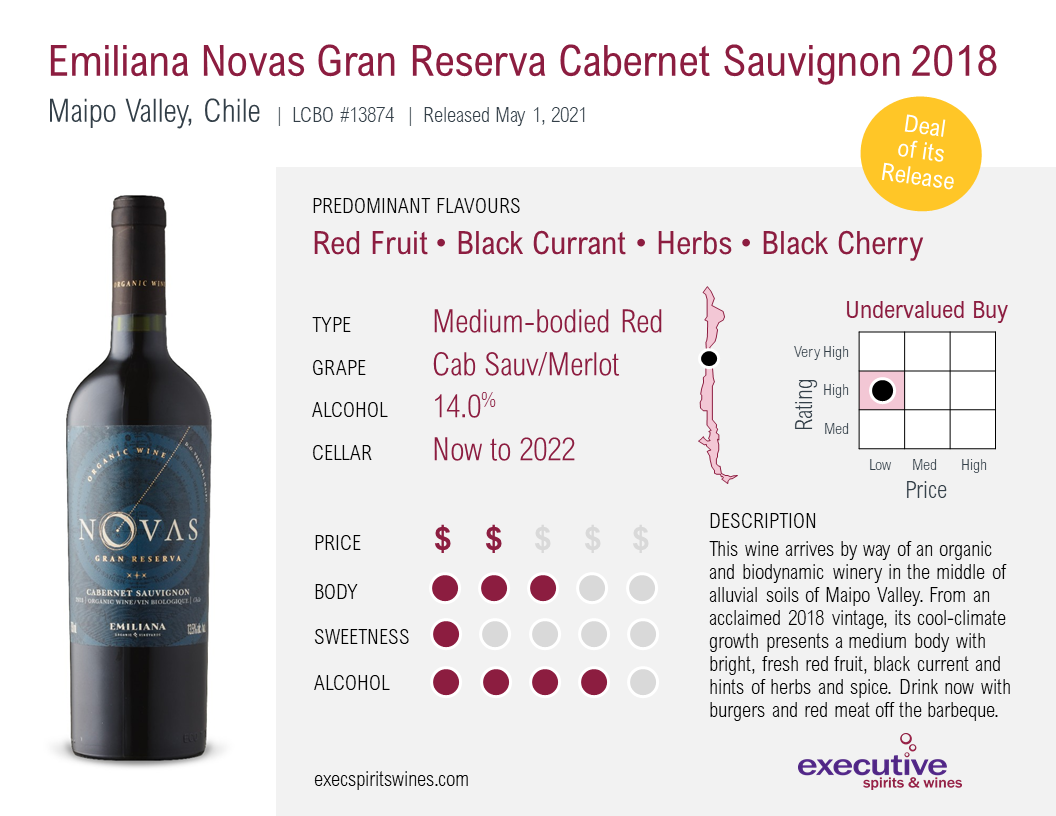 Emiliana Novas Gran Reserva Cabernet Sauvignon 2018 | Executive Spirits ...